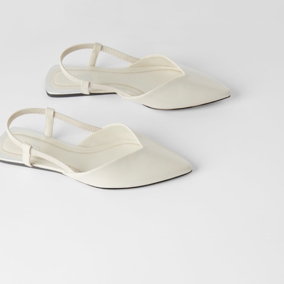 Zara | Shoes | Zara Flats With Open Back And Metallic Edge | Poshmark